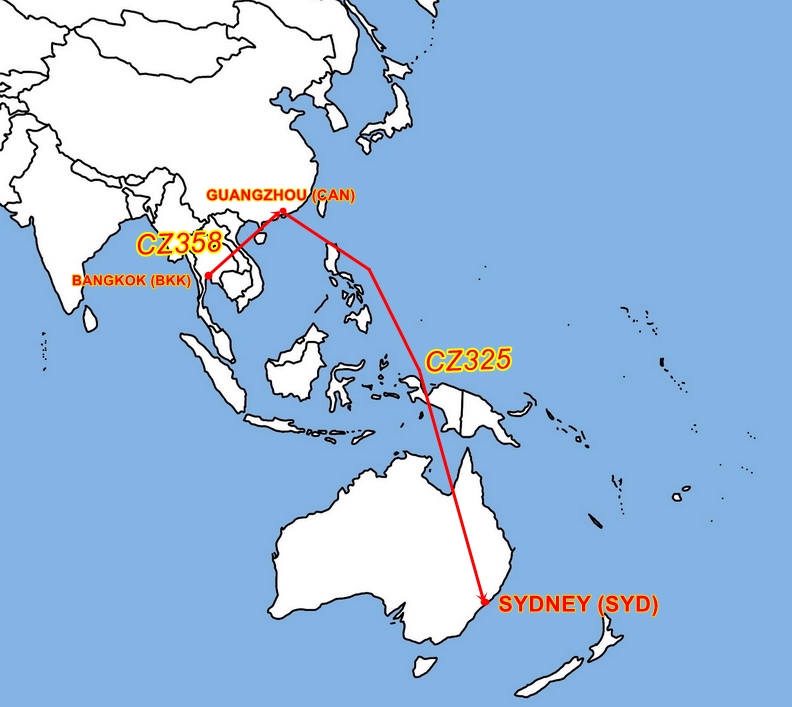[Review] China Southern Airlines (CZ358/CZ325) : Bangkok to Sydney (via ...
